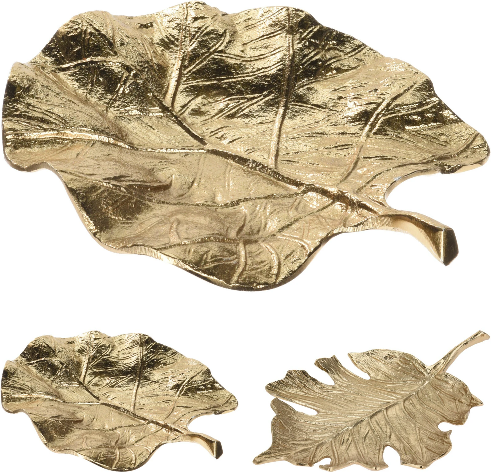 Plateau Blad | Goud metalen blad | 2 soorten | 24x21cm - Tuincollectie.nl