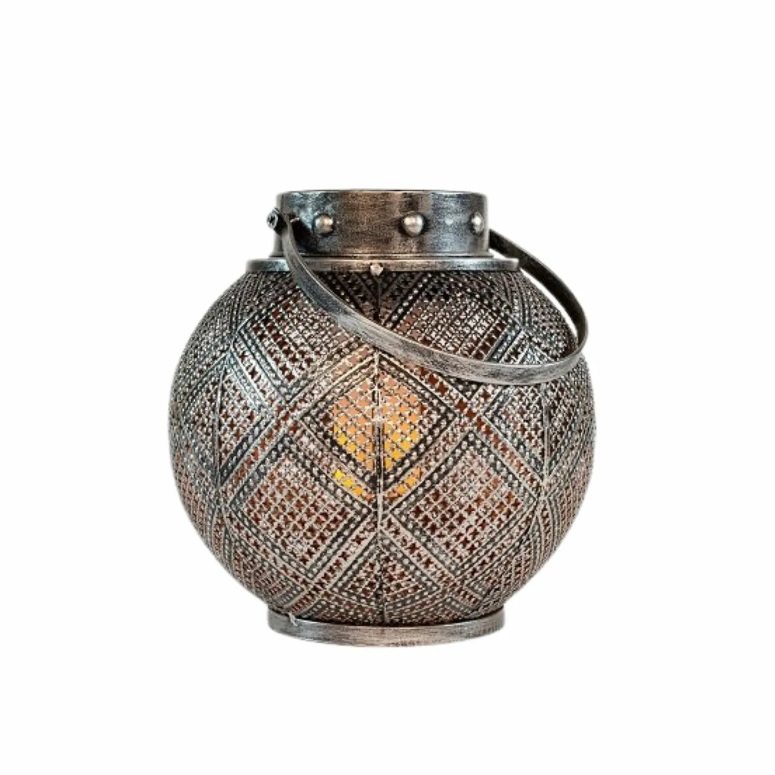 Metalen Solar Lantaarn | Met Vlameffect | 20cm - Tuincollectie.nl