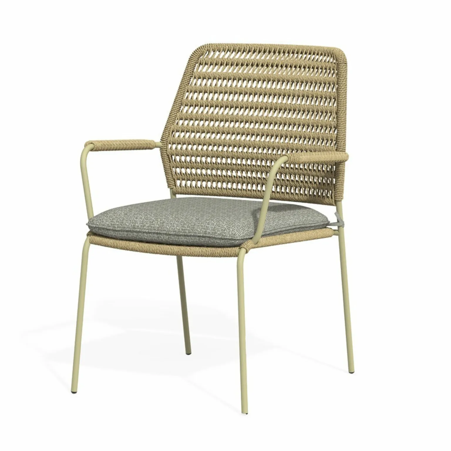 Dining Tuinstoel David | Aluminium | Olijfgroen - Tuincollectie.nl